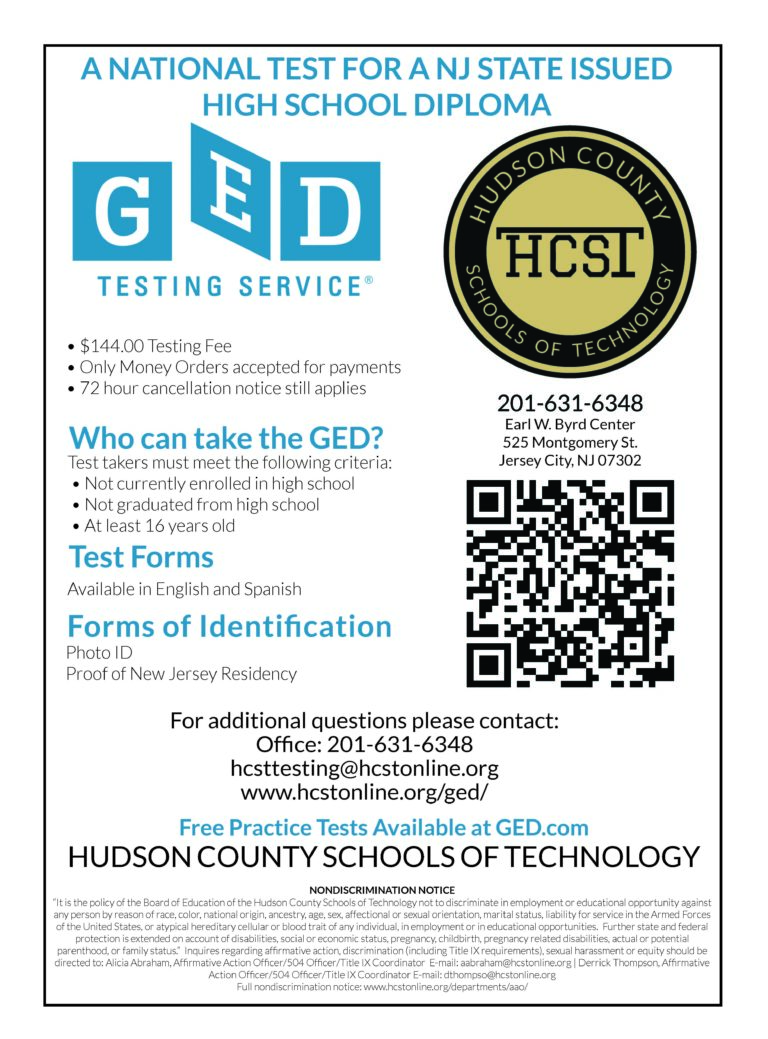 GED – Hudson County Schools of Technology